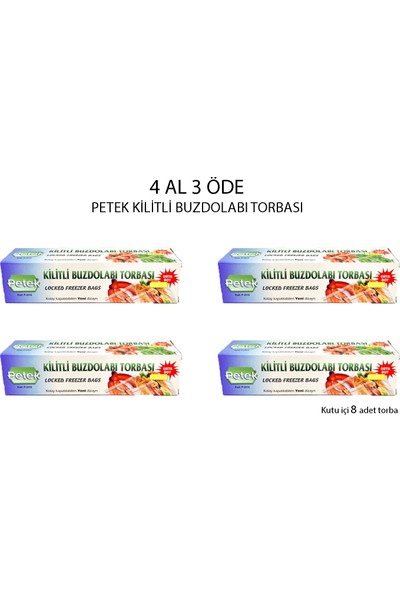 Petek 4 Al 3 Öde Birlik Kilitli Buzdolabı Torbası
