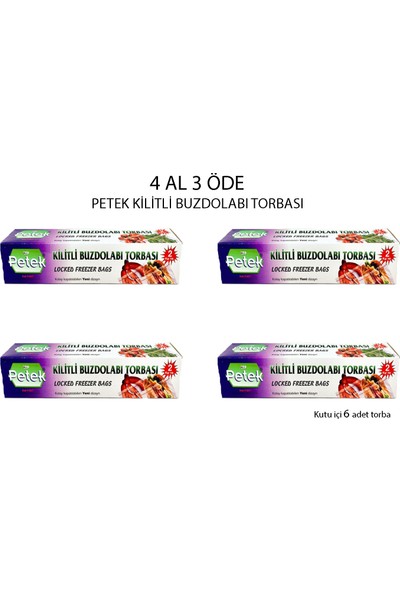 Petek 4 Al 3 Öde Ikilik Kilitli Buzdolabı Torbası