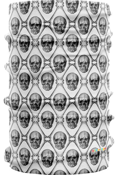 Bobaringa Dijital Baskı Mavi Kuru Kafalı Boyunluk