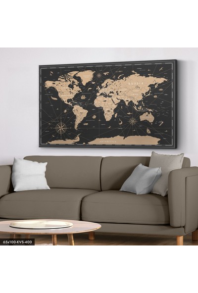 Evine Moda Dünya Haritası Kanvas - Canvas Tablo Evine Moda Dünya Haritası Kanvas - Canvas Tablo