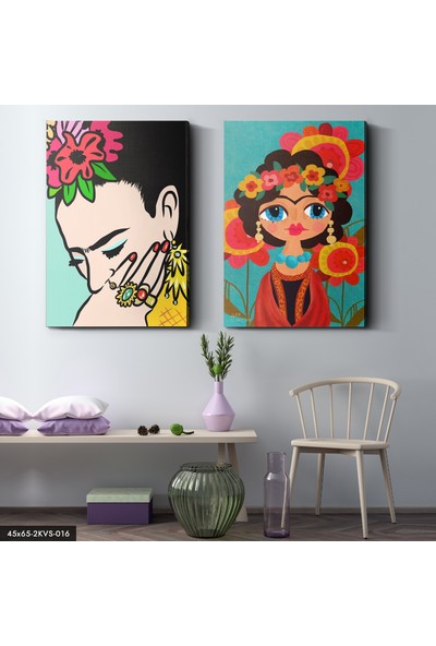 Evine Moda Frida Kahlo 2 Parça Kanvas - Canvas Tablo Evine Moda Frida Kahlo 2 Parça Kanvas - Canvas Tablo