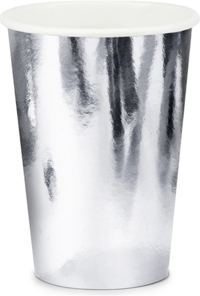 Kullan At Market Metalize Gümüş Karton Bardak 220ML-7,4OZ 6lı Kullan At Market Metalize Gümüş Karton Bardak 220ML-7,4OZ 6lı