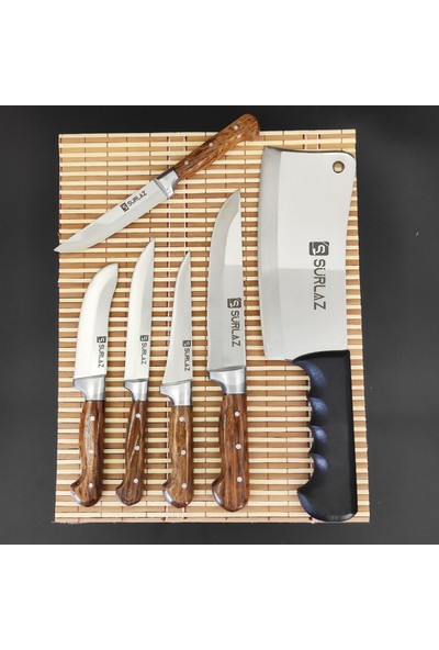 SürLaz Kurban Bıçak Seti 6 Parça Kasap Satır Zırh Seti SürLaz Kurban Bıçak Seti 6 Parça Kasap Satır Zırh Seti