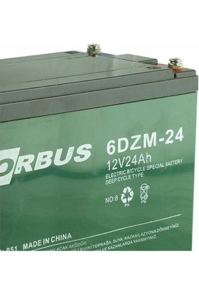 Orbus 6dzm-24 12 Volt 24 Amper Deep Cycle Elektrikli Motosiklet Aküsü Orbus 6dzm-24 12 Volt 24 Amper Deep Cycle Elektrikli Motosiklet Aküsü