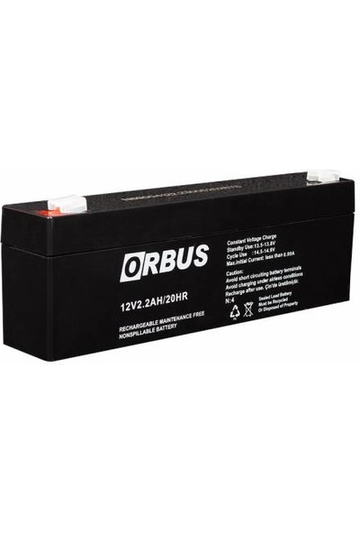 Orbus 12 Volt 2.2 Amper Uzun Bakımsız Kuru Akü
