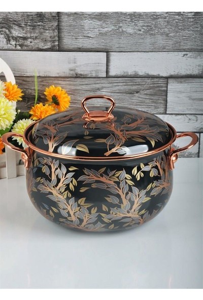 Paçi Elite Emaye Güveç Tencere 20 cm Yaprak Desen 200624