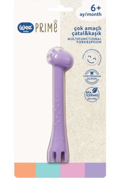 Wee Baby Prime Silikon Çok Amaçlı Çatal & Kaşık 6+ Ay Wee Baby Prime Silikon Çok Amaçlı Çatal & Kaşık 6+ Ay
