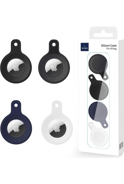 AktarMobile Apple Airtag Uyumlu Kılıf & Anahtarlık - Wiwu Silikon Kılıf 4'lü - Siyah&Beyaz&Lacivert AktarMobile Apple Airtag Uyumlu Kılıf & Anahtarlık - Wiwu Silikon Kılıf 4'lü - Siyah&Beyaz&Lacivert