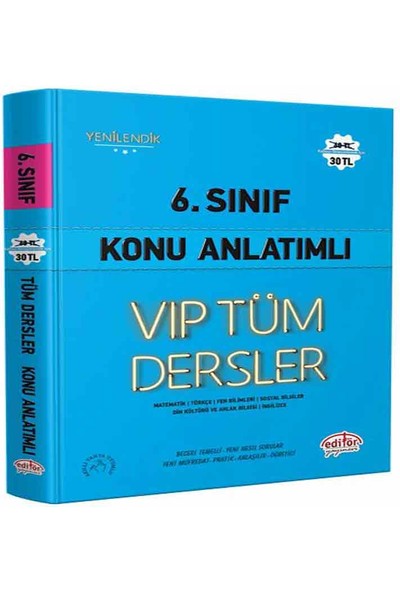 Editör Yayınları 6. Sınıf Vıp Tüm Dersler Konu Anlatımlı Mavi Kitap Editör Yayınları 6. Sınıf Vıp Tüm Dersler Konu Anlatımlı Mavi Kitap