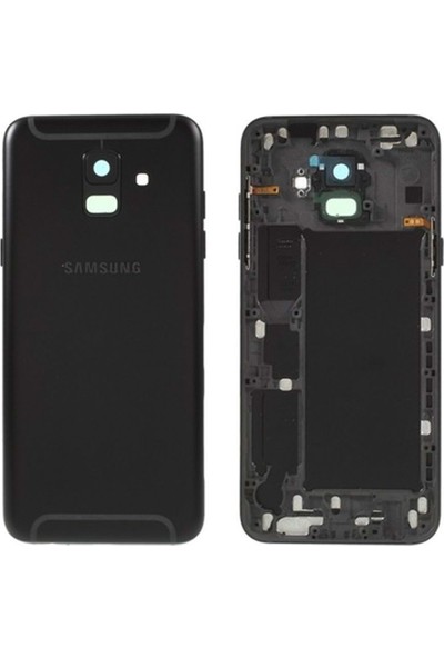 Telefon Kulübesi Samsung A6 A600 Arka Kapak Batarya Pil Kapağı Siyah