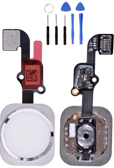 Telefon Kulübesi IPhone 6s Home Tuş Bordu + Tamir Seti Gümüş
