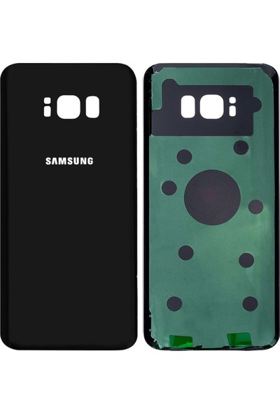 Telefon Kulübesi Samsung S8 Plus SM-G955 Arka Kapak Batarya Pil Kapağı Siyah