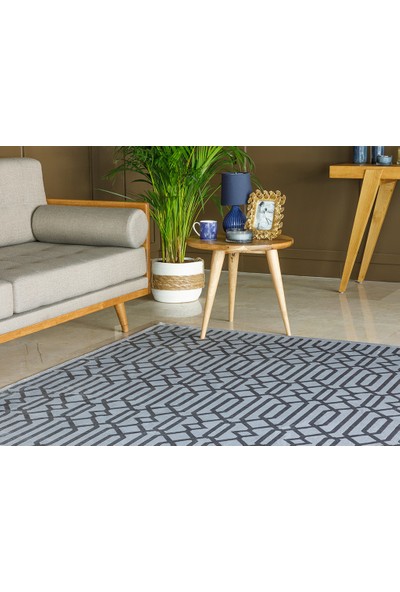 English Home Velvet Geometric Kadife Halı 80X140 cm Gri English Home Velvet Geometric Kadife Halı 80X140 cm Gri