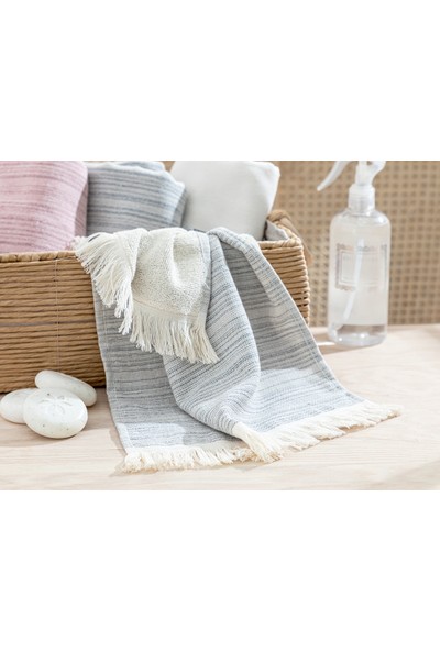 English Home Mina Stripe Pamuklu El Havlusu 30X45 cm Lacivert