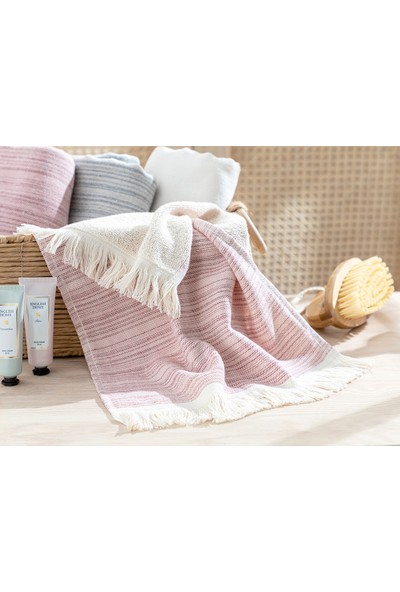 English Home Mina Stripe Pamuklu El Havlusu 30X45 cm Bordo