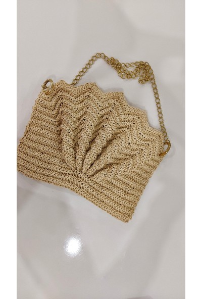 Ays Bohem Tasarım Deniz Kabuğu Hasır Çanta