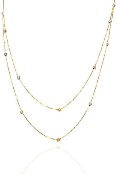 Milet Kuyumculuk 14 Ayar Altın Ikili Dorika Kolye