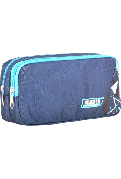 Relaxion 115 Çift Bölmeli Baskılı Su Geçirmez Kalemlik Lacivert