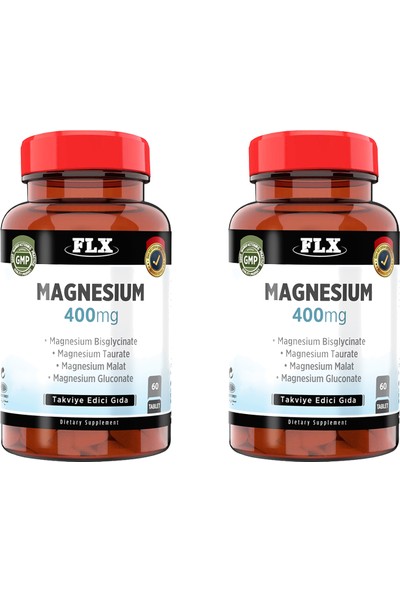 FLX Magnezyum Magnesium Elementleri Complex 400 Mg 2 Kutu 60 Tablet FLX Magnezyum Magnesium Elementleri Complex 400 Mg 2 Kutu 60 Tablet