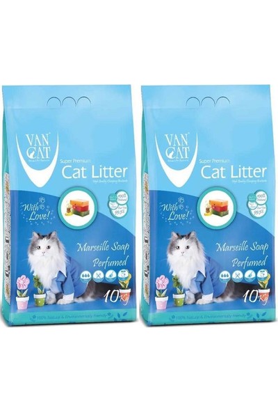 Vancat Marsilya Sabunlu İnce Taneli Kedi Kumu 10 kg x 2 Vancat Marsilya Sabunlu İnce Taneli Kedi Kumu 10 kg x 2