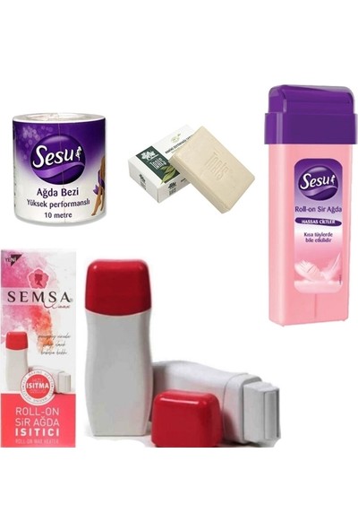 Sesu Kartuş Roll-On Ağda Makinesi+Hassas Cilt AĞDA+10MT Ağda Bezi+Tariş Zeytinyağı Sabun Sesu Kartuş Roll-On Ağda Makinesi+Hassas Cilt AĞDA+10MT Ağda Bezi+Tariş Zeytinyağı Sabun