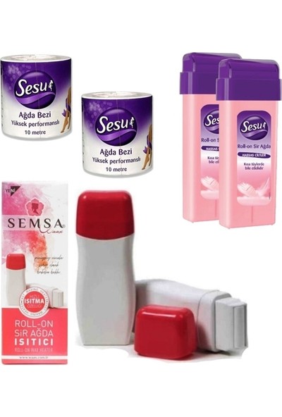 Sesu Kartuş Roll-On Ağda Makinesi+Hassas Cilt Ağda 2X100ML+AĞDA Bezi 2X10MT Sesu Kartuş Roll-On Ağda Makinesi+Hassas Cilt Ağda 2X100ML+AĞDA Bezi 2X10MT
