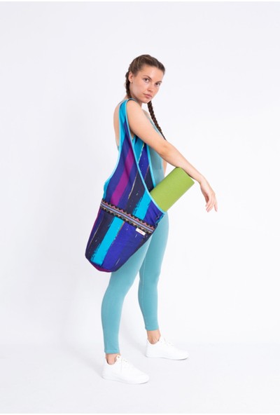 Jooga Satya Etnik Unisex Yoga ve Pilates Mat Çantası-Geniş Boyutlu Dış ve Iç Fermuarlı Cüzdan Cep