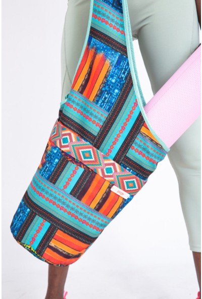 Jooga Namaste Etnik Unisex Yoga ve Pilates Mat Çantası-Geniş Boyutlu Dış ve Iç Fermuarlı Cüzdan Cep
