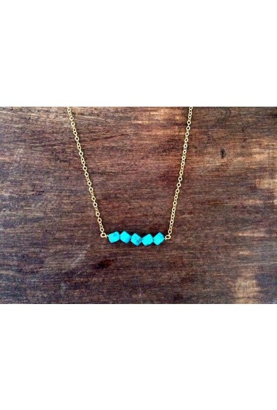 Silvercim Firuzen Koleksiyonu Sertifikalı Firuze Taşlı Küçük Boncuklar Bayan Kolye