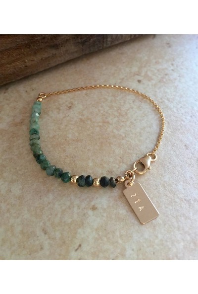 Silvercim Özel Tasarım Gümüş ve Doğal Taşlı Kişiye Özel Bayan Künye