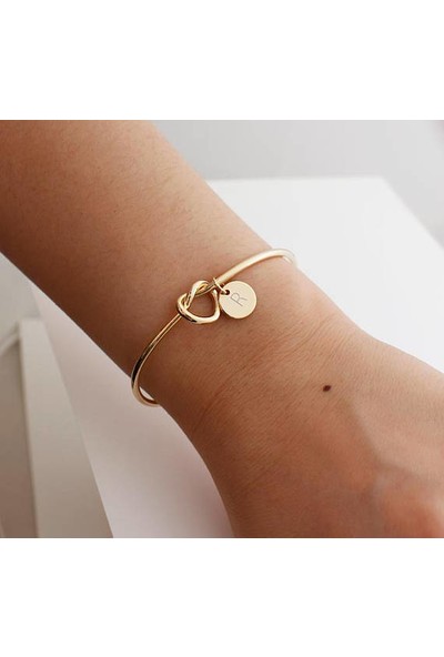 Silvercim 925 Ayar Gümüş Düğüm Harf Bayan Bilezik