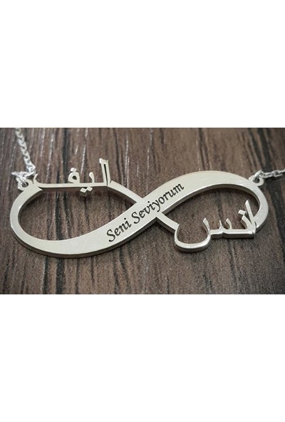 Silvercim Özel Tasarım Arapça Isim Yazılı Kolye