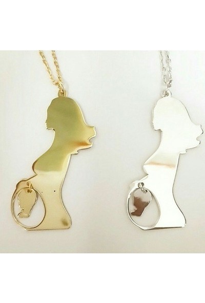 Silvercim Özel Tasarım Gümüş Bebek ve Anne Kolyesi