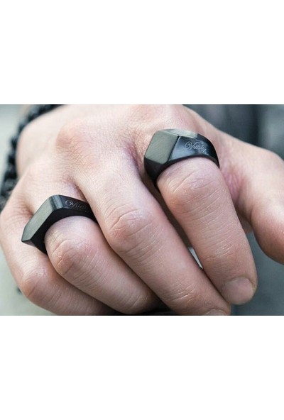 Silvercim Siyahın Gücü Temalı El Işi Yüzük Erkek