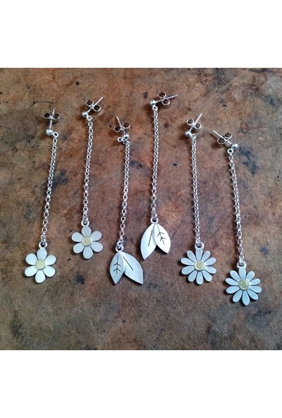 Silvercim Özel Tasarım 925 Ayar Gümüş Figürlü Gümüş Zincir Küpe