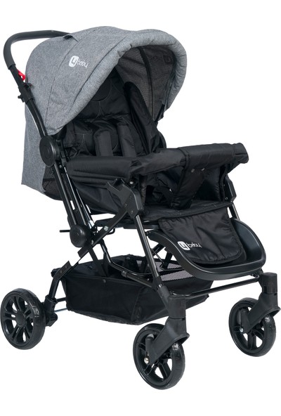 4 Baby Olympus Siyah Çift Yönlü Bebek Arabası Gri 4 Baby Olympus Siyah Çift Yönlü Bebek Arabası Gri
