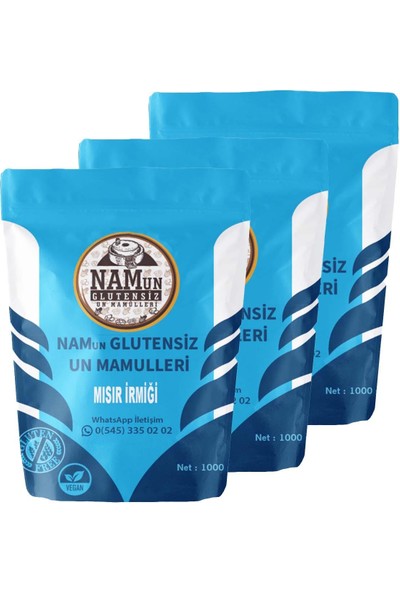 Nam 3'lü Paket Glutensiz Mısır Irmiği 1 kg