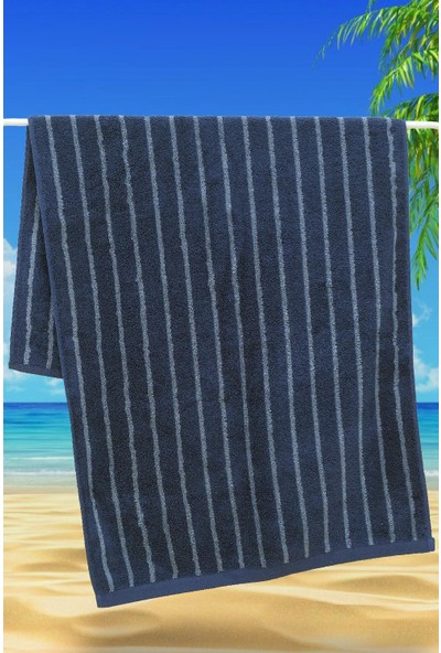 Woop Home 70 x 140 cm. Lacivert Spor Çizgili Plaj Havlusu Woop Home 70 x 140 cm. Lacivert Spor Çizgili Plaj Havlusu
