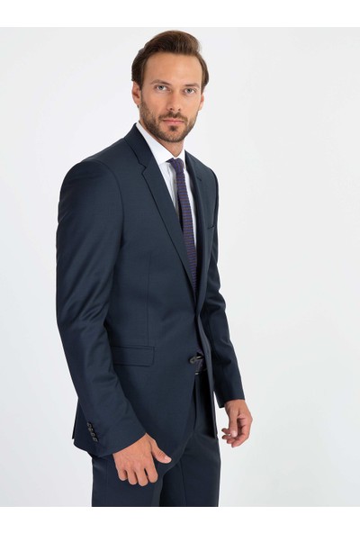 Cacharel Lacivert Slim Fit Ceket