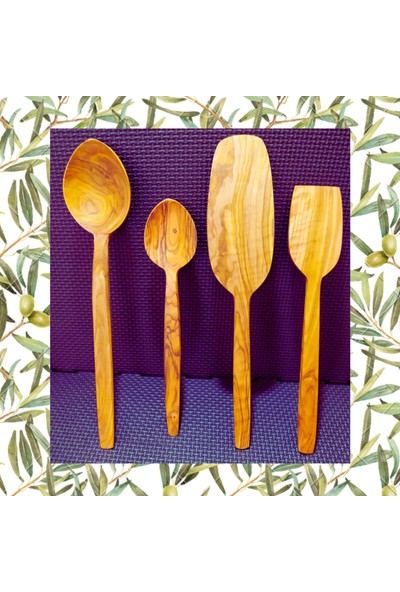 Naturalife Labs Zeytin Ağacı Spatula Kaşık Seti 4 ' Lü Naturalife Labs Zeytin Ağacı Spatula Kaşık Seti 4 ' Lü