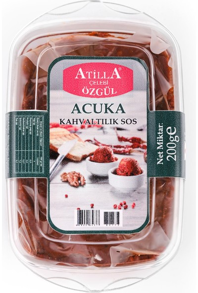 Atilla Çelebi Özgül Yasin Gurme Açö Kahvaltılık Acuka Sosu 200 gr Atilla Çelebi Özgül Yasin Gurme Açö Kahvaltılık Acuka Sosu 200 gr