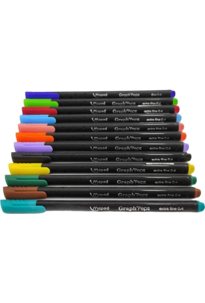 Maped Fineliner Kalem 12 Renk Karışık 0,4 mm Maped Fineliner Kalem 12 Renk Karışık 0,4 mm