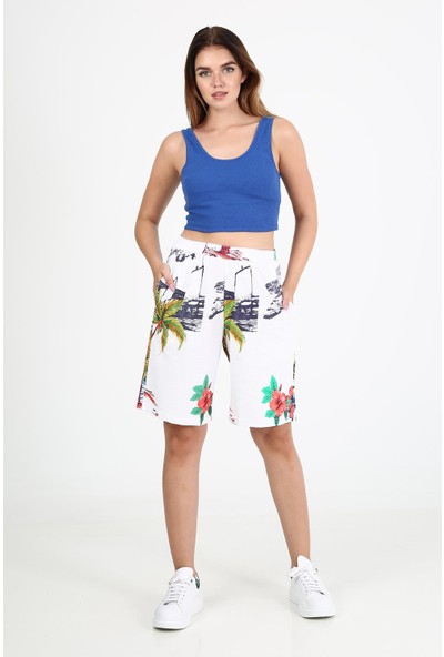 Alexandergardı Desenli Bermuda Şort (B21-130400)