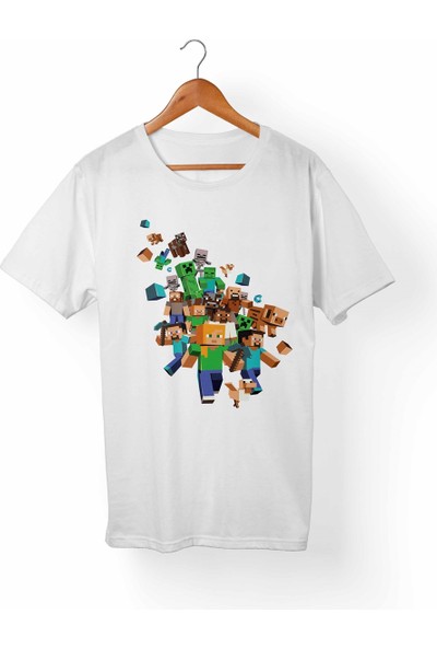 Alfa Minecraft Çocuk Beyaz Tişört Alfa Minecraft Çocuk Beyaz Tişört