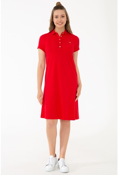 U.S. Polo Assn. Bayan Kırmızı Örme Elbise