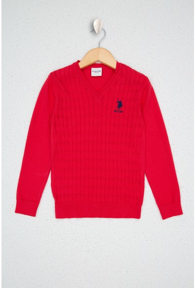 U.S. Polo Assn. Pembe Triko Kazak Basic 50207020-VR023 U.S. Polo Assn. Pembe Triko Kazak Basic 50207020-VR023