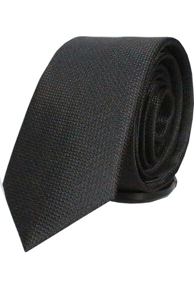Varetta Erkek Siyah Armüllü Kuşgözü Desenli Dar Mendilli Kravat