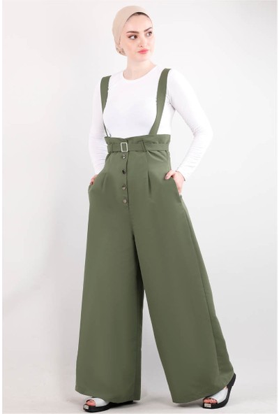 Zülays Bol Paça Salopet Haki