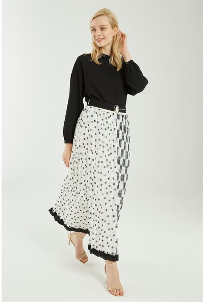 Zühre Puantiye Desenli Etekli Ikili Takım TK-0672