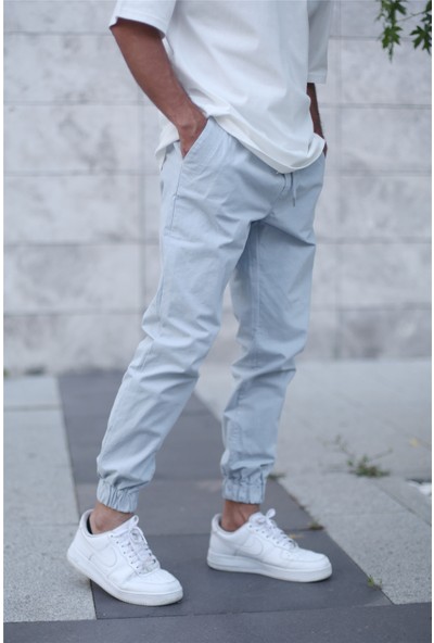 Outcast Mavi Normal Kalıp Gabardin Kumaş Eşofman Altı